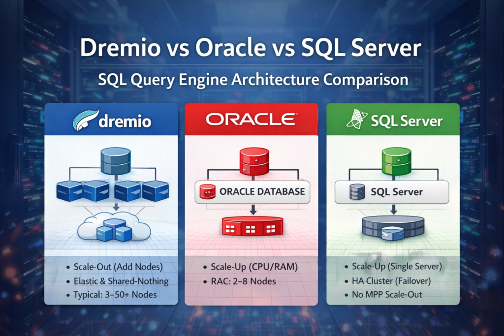 Dremio vs Oracle vs SQL Server: Choosing the Right Engine